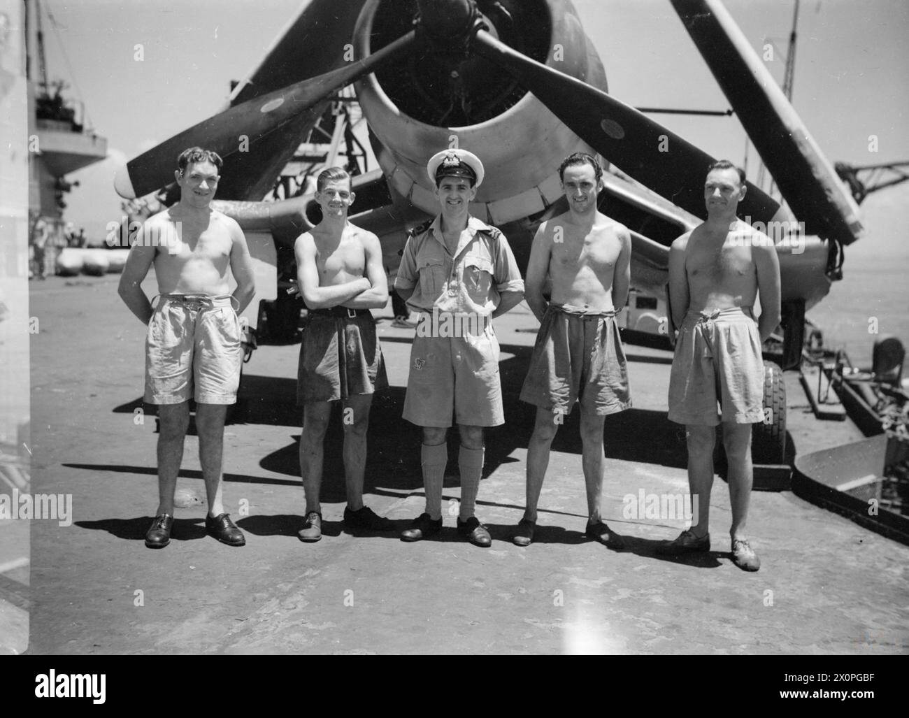 SERVING WITH THE ILLUSTRIOUS. APRIL 1945, ON BOARD THE BRITISH AIRCRAFT ...