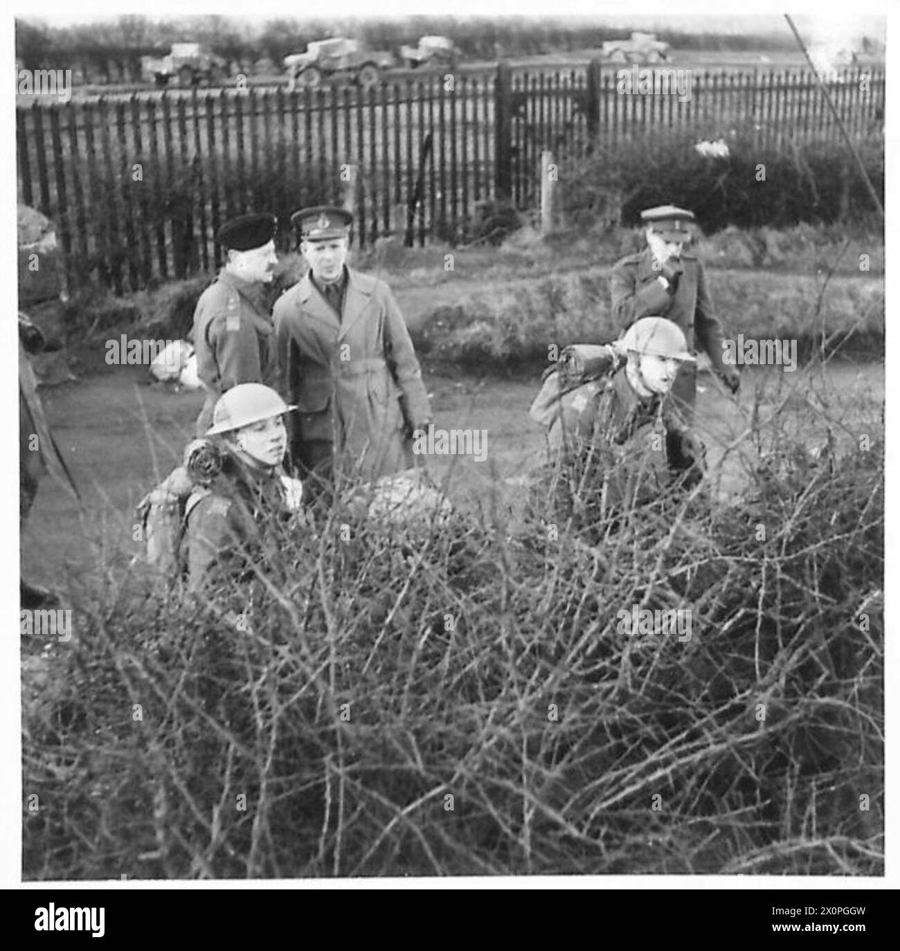 Lord Gort observes troops participating in a military exercise in ...