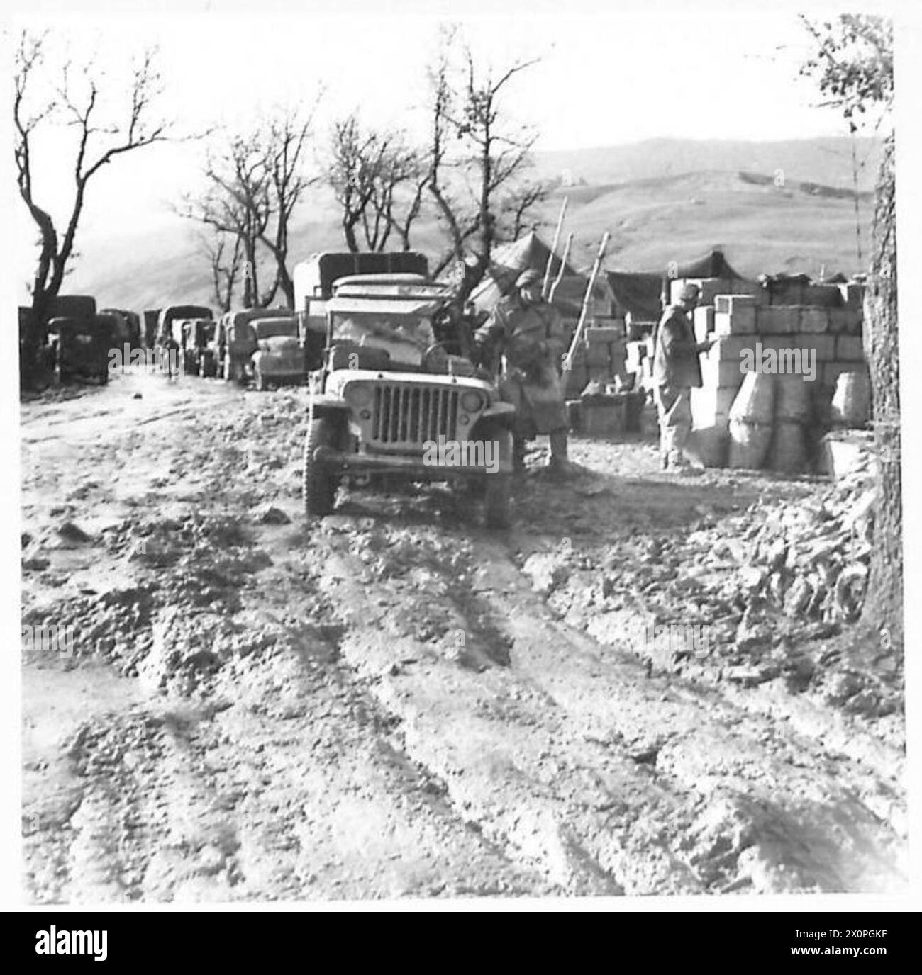 British army vehicles line Cut Out Stock Images & Pictures - Alamy