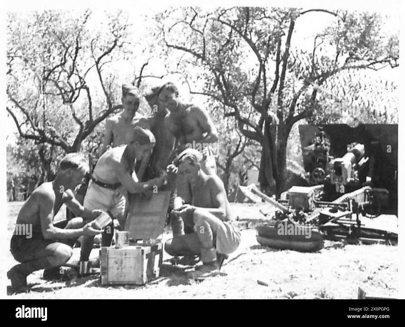 COMPO RATIONS - Ration box arrives at the above gun position ...