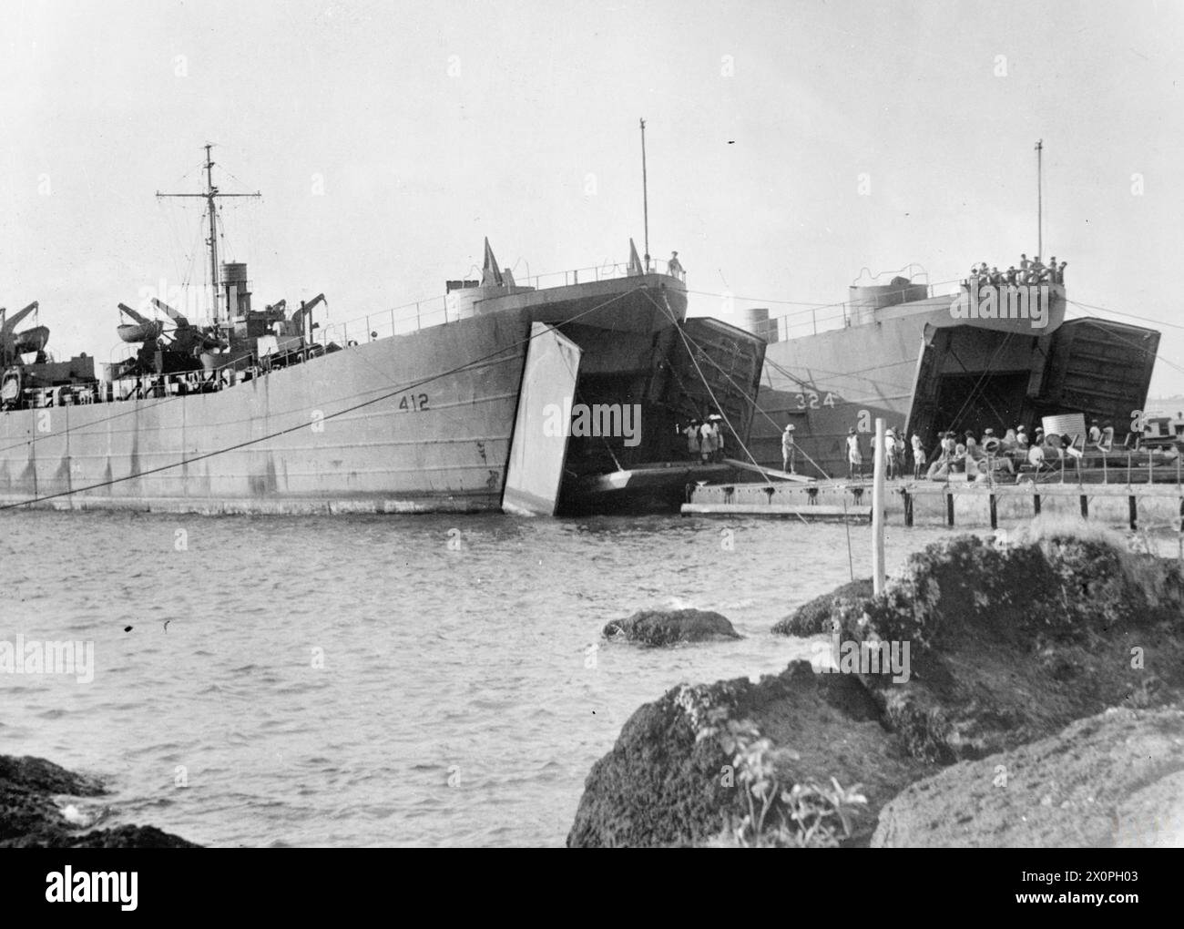 LANDING SHIPS TANK, LST. JULY 1943, FREETOWN. BRITAIN'S NEWEST INVASION ...