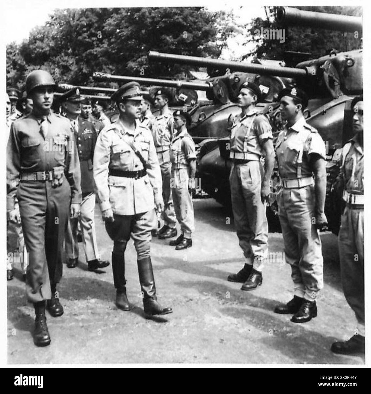 Field Marshal Alexander inspects troops of the S.S.B. in Milan ...