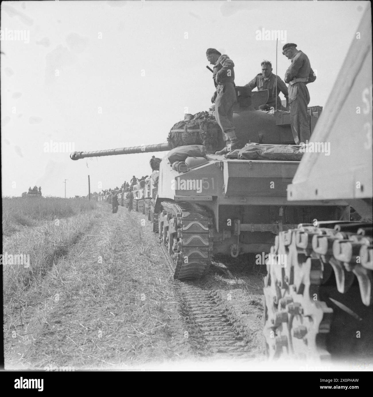 Sherman tanks of B Squadron, 1st Armoured Regiment, 10th Armoured ...