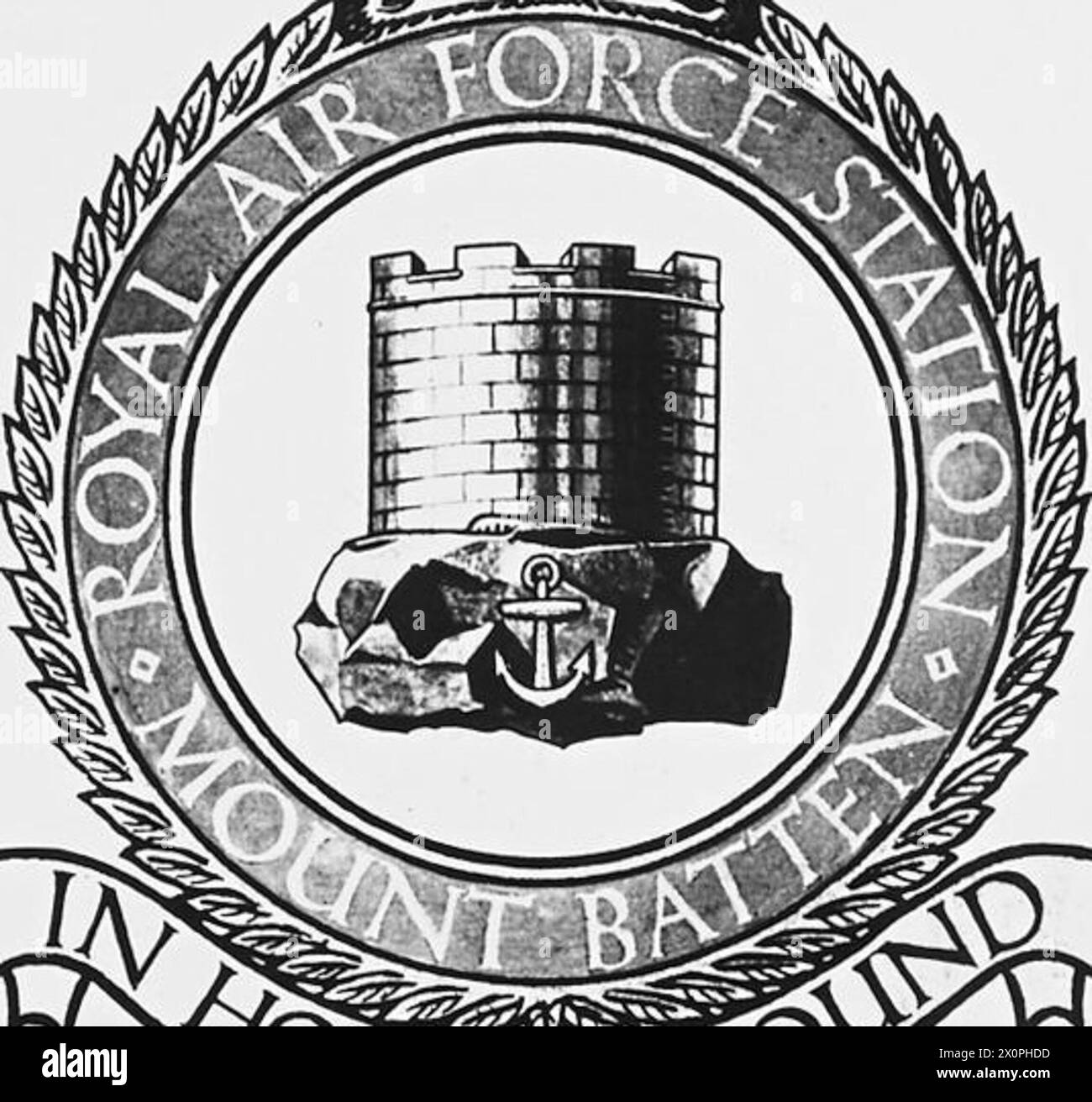 CREST OF R.A.F. STATION, MOUNT BATTEN - (Picture issued 1943) The crest ...