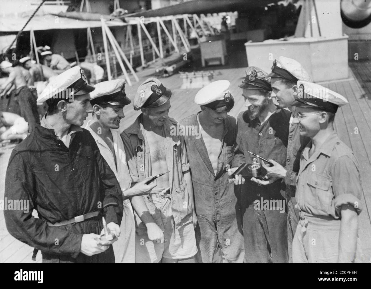 In 1945, crew of HMS Anson created inkwells, pens, and paperweights for ...
