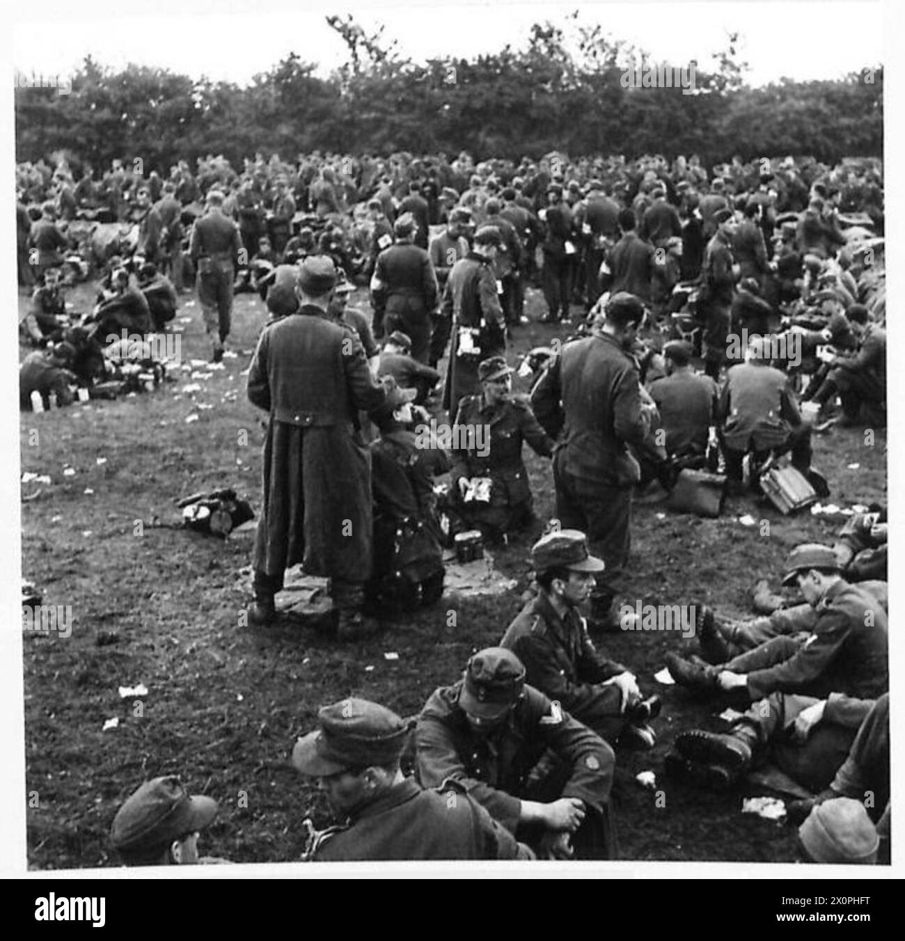 GERMAN PRISONERS FROM FALAISE POCKET - A general view of prisoners in a ...