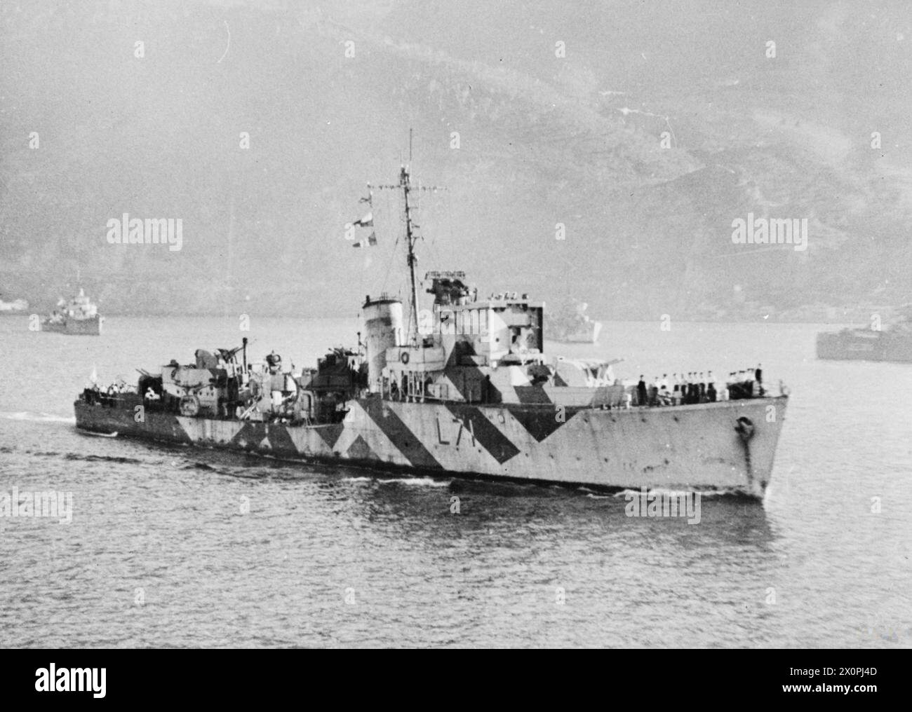 HMS CALPE, HUNT CLASS DESTROYER. DECEMBER 1943, FROM ON BOARD HMS ...