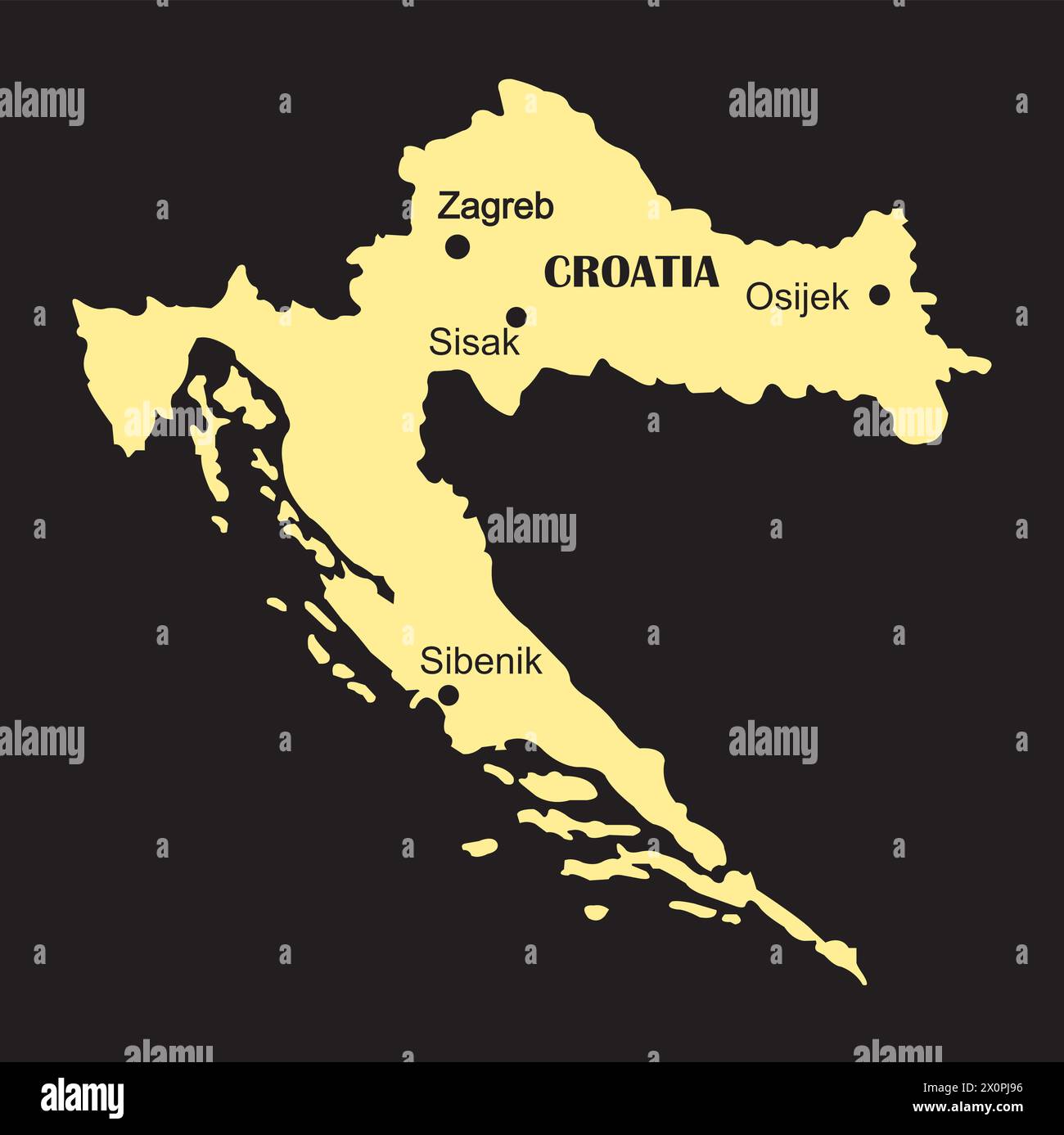 Map of Croatia ikon vector illustration simple design Stock Vector ...