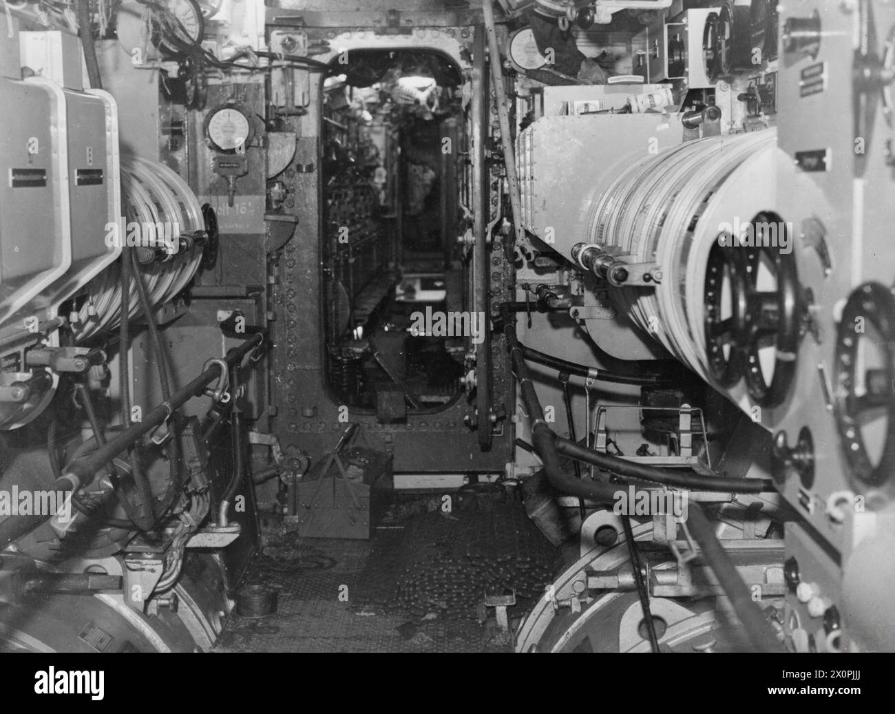 INTERIOR OF HM SUBMARINE GRAPH, CAPTURED GERMAN U-BOAT (U570). OCTOBER ...