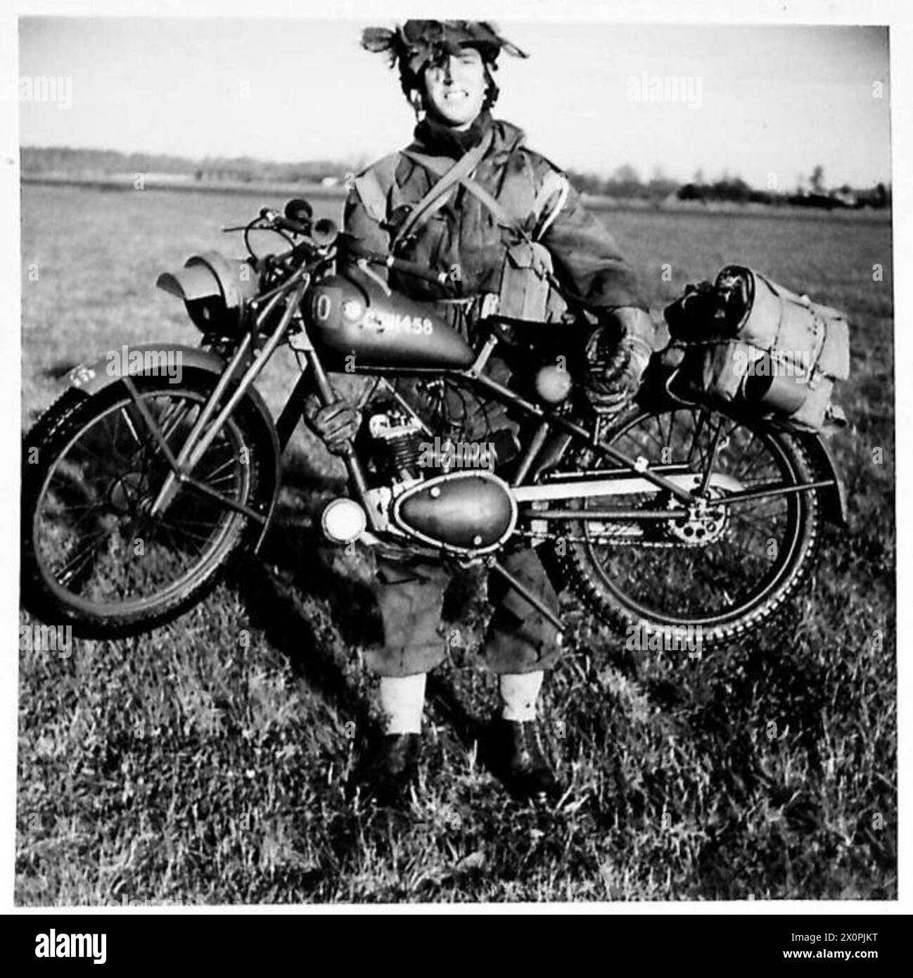 BIG AIRBORNE EXERCISE - One of the motor cyclist section off to make ...