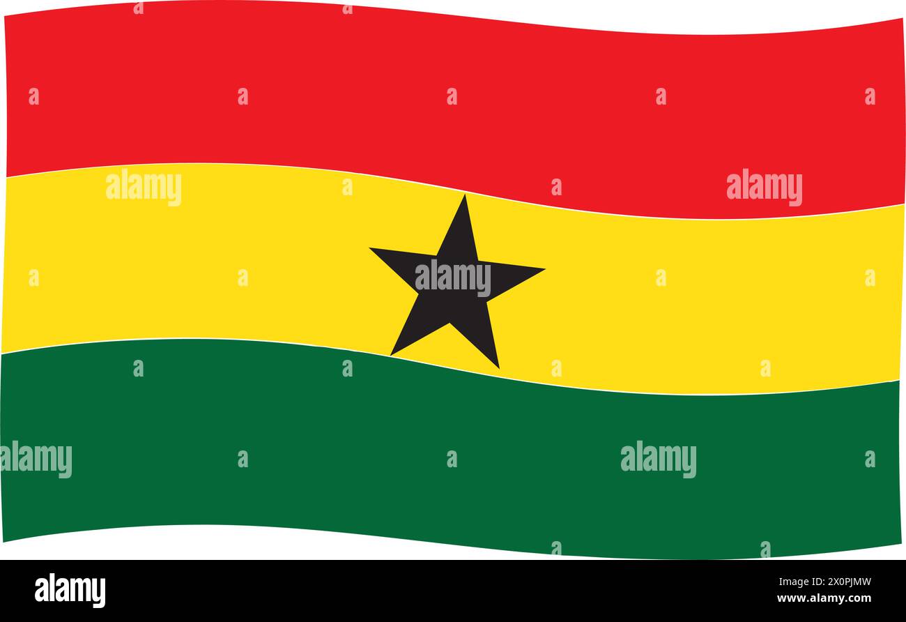 National flag of Ghana vector illustration simple design Stock Vector ...