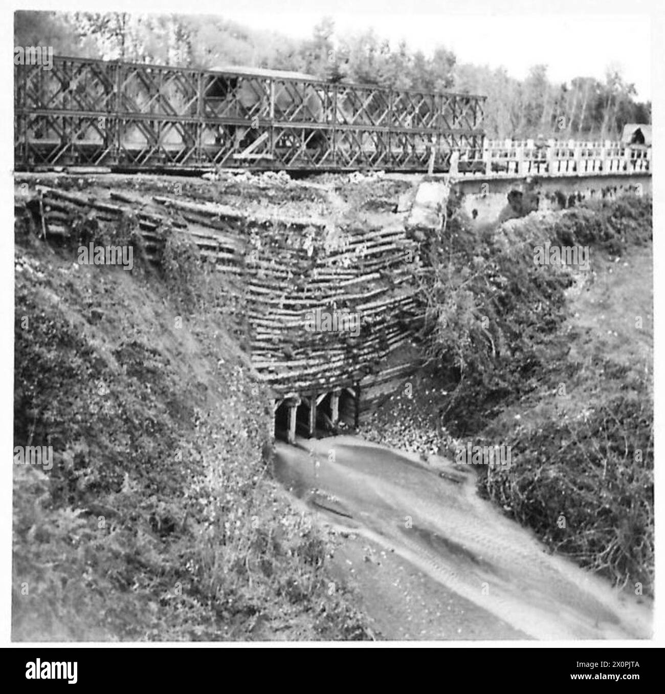 Autumn floods in Italy caused road damage, with timber crib walling ...