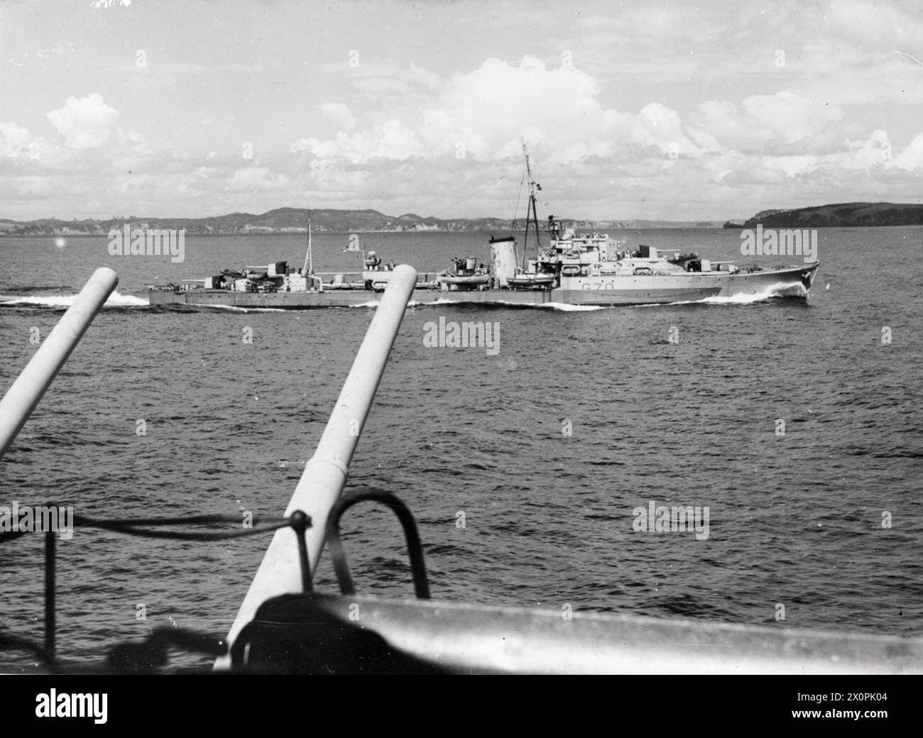 THE BATTLESHIP HMS HOWE IN NEW ZEALAND WATERS. JANUARY 1945, ON BOARD ...