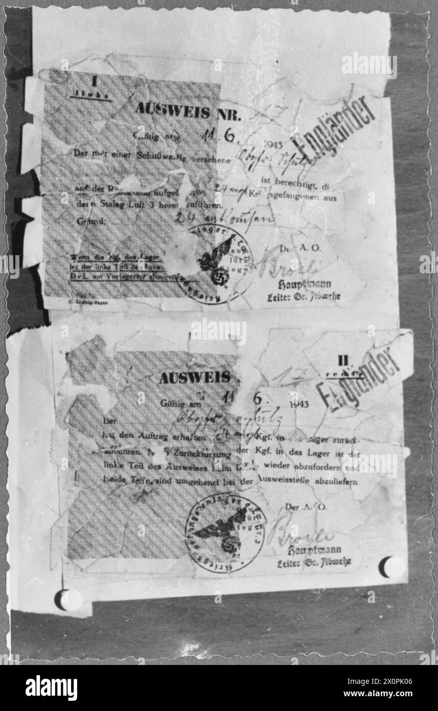 Identity documents (Ausweis) for six Allied prisoners of war at Stalag ...