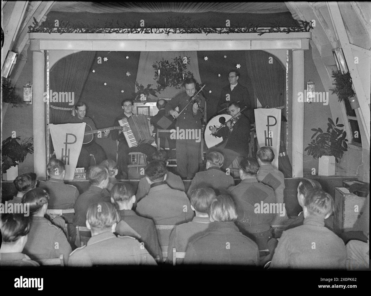 Photograph showing German prisoners of war in Britain in 1945 attending ...