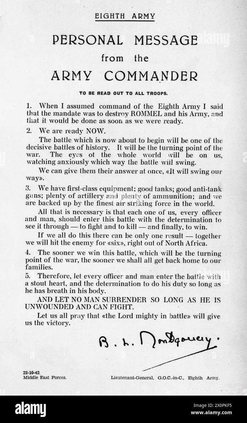 THE SECOND WORLD WAR 1939 - 1945: NORTH AFRICA 1940 - 1943 - Lieutenant-General Montgomery's ...