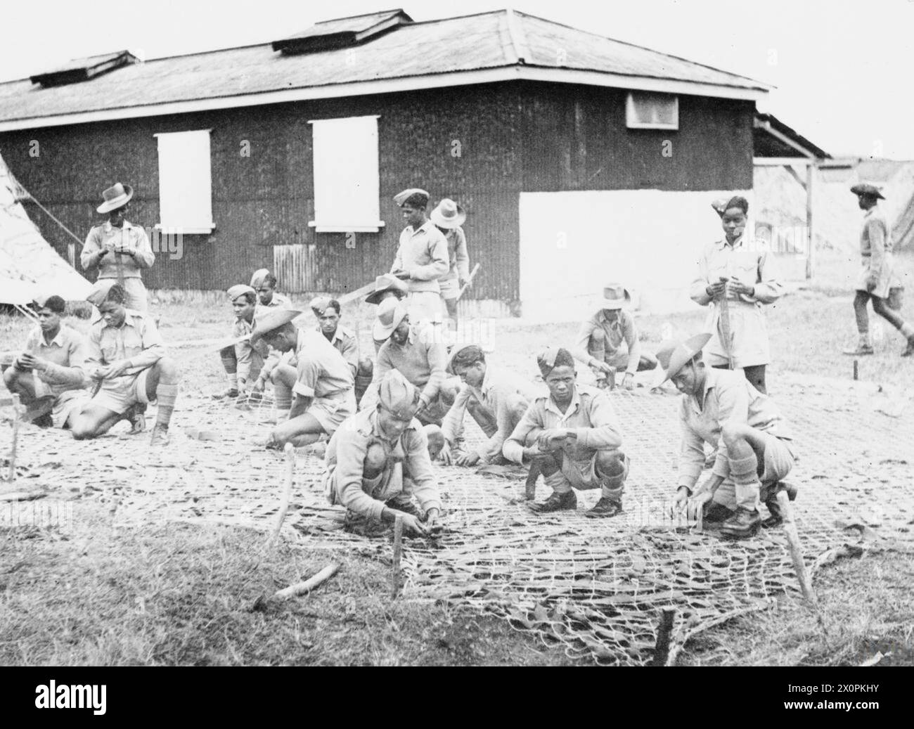 Photograph from 1944 showing the Mauritius Regiment Pioneer Company ...