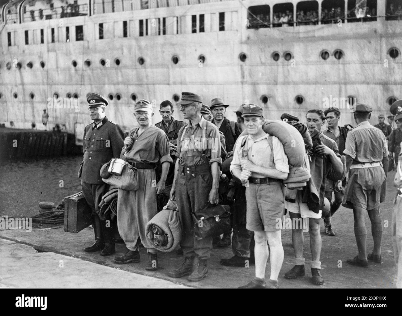 WITH THE VILLE D'ORAN. 31 MAY 1945, ALEXANDRIA HARBOUR. PRISONERS OF ...