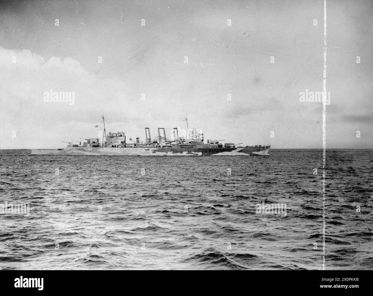 HMS SUFFOLK, BRITISH KENT CLASS CRUISER. 30 OCTOBER 1941, SCAPA FLOW ...