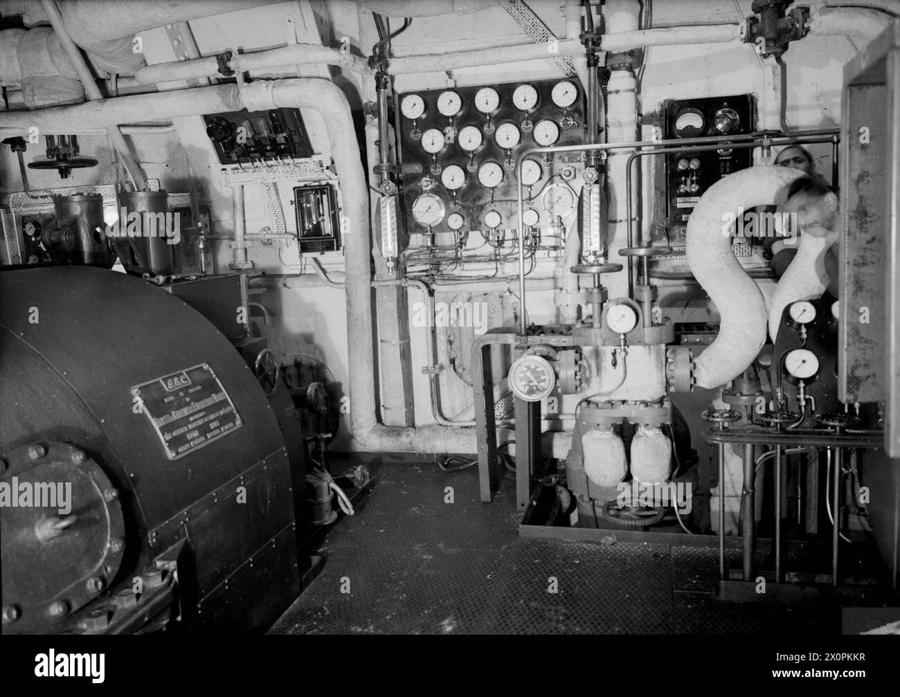 On 19 April 1945, the engine room of SS Empire Byng in Bromborough ...