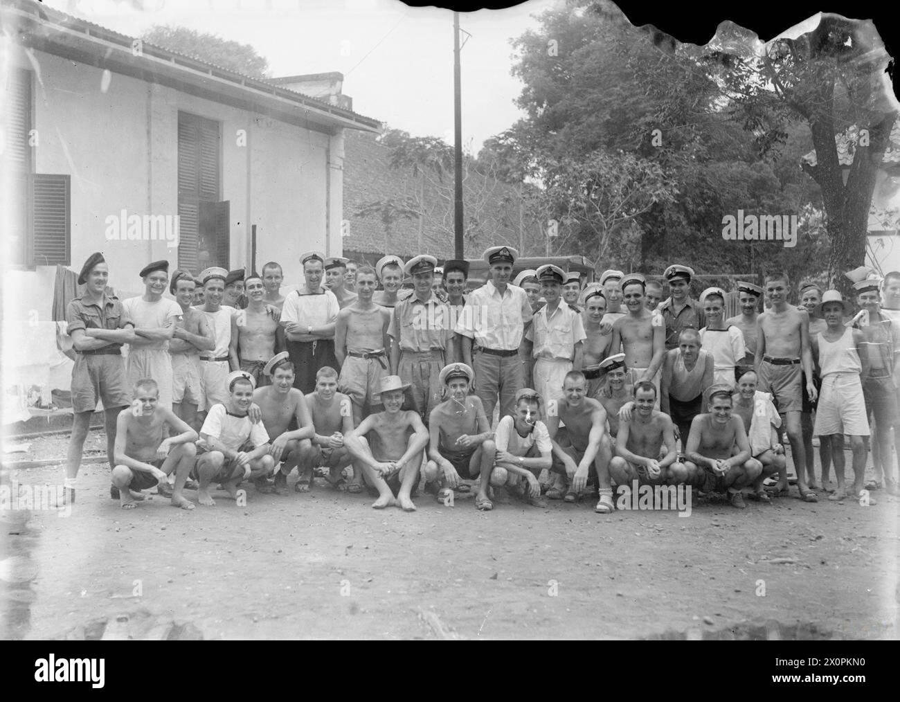 NAVAL PRISONERS OF WAR RELEASED FROM JAPANESE CAMPS IN JAVA. 1945 ...