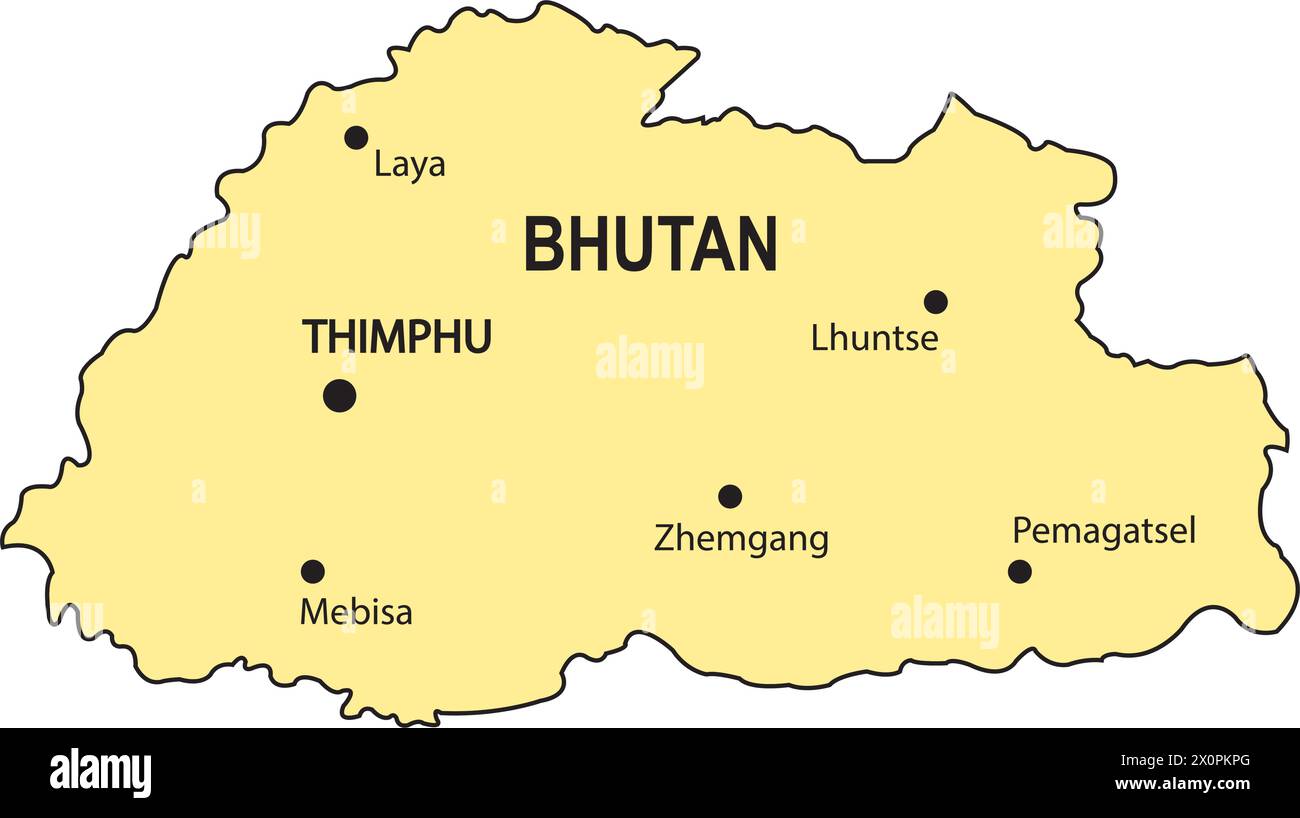 Bhutan polygonal map Cut Out Stock Images & Pictures - Alamy