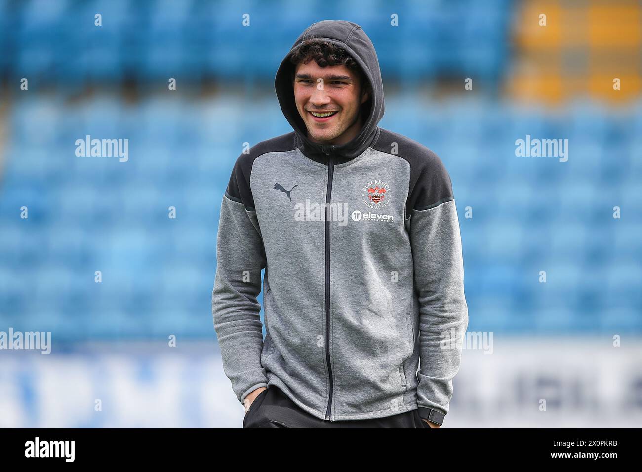 Carlisle, UK. 13th Apr, 2024. Kyle Joseph of Blackpool arrives ahead of ...