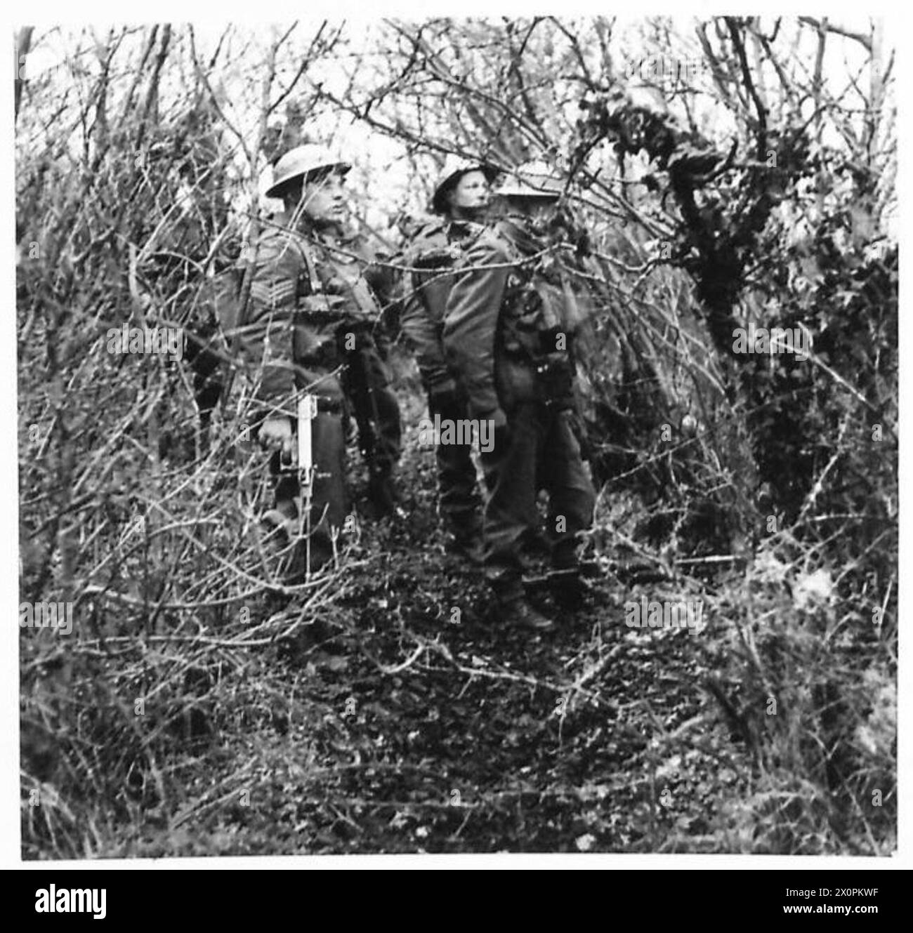 DIVISIONAL EXERCISE IN NORTHERN IRELAND - Troops take cover in a ...