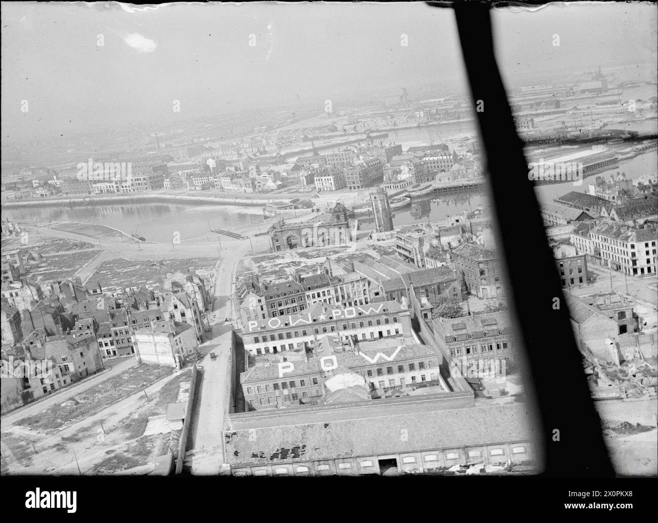 DUNKIRK AFTER LIBERATION - Aerial view of Dunkirk, one of the last ...
