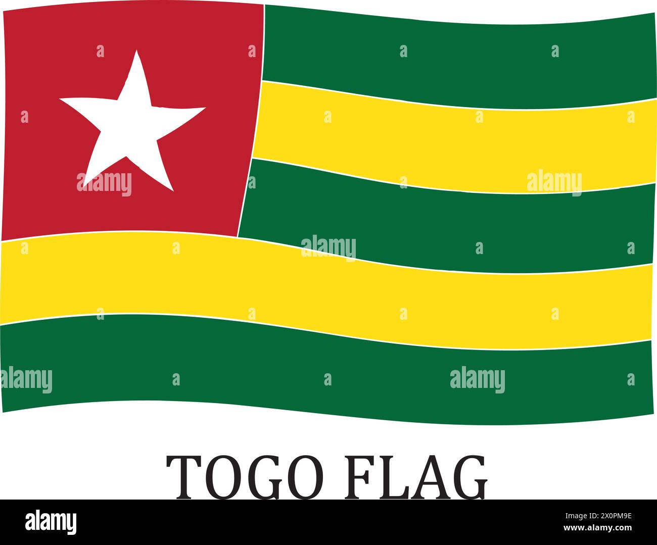 Togo country flag vector illustration simple design Stock Vector Image ...