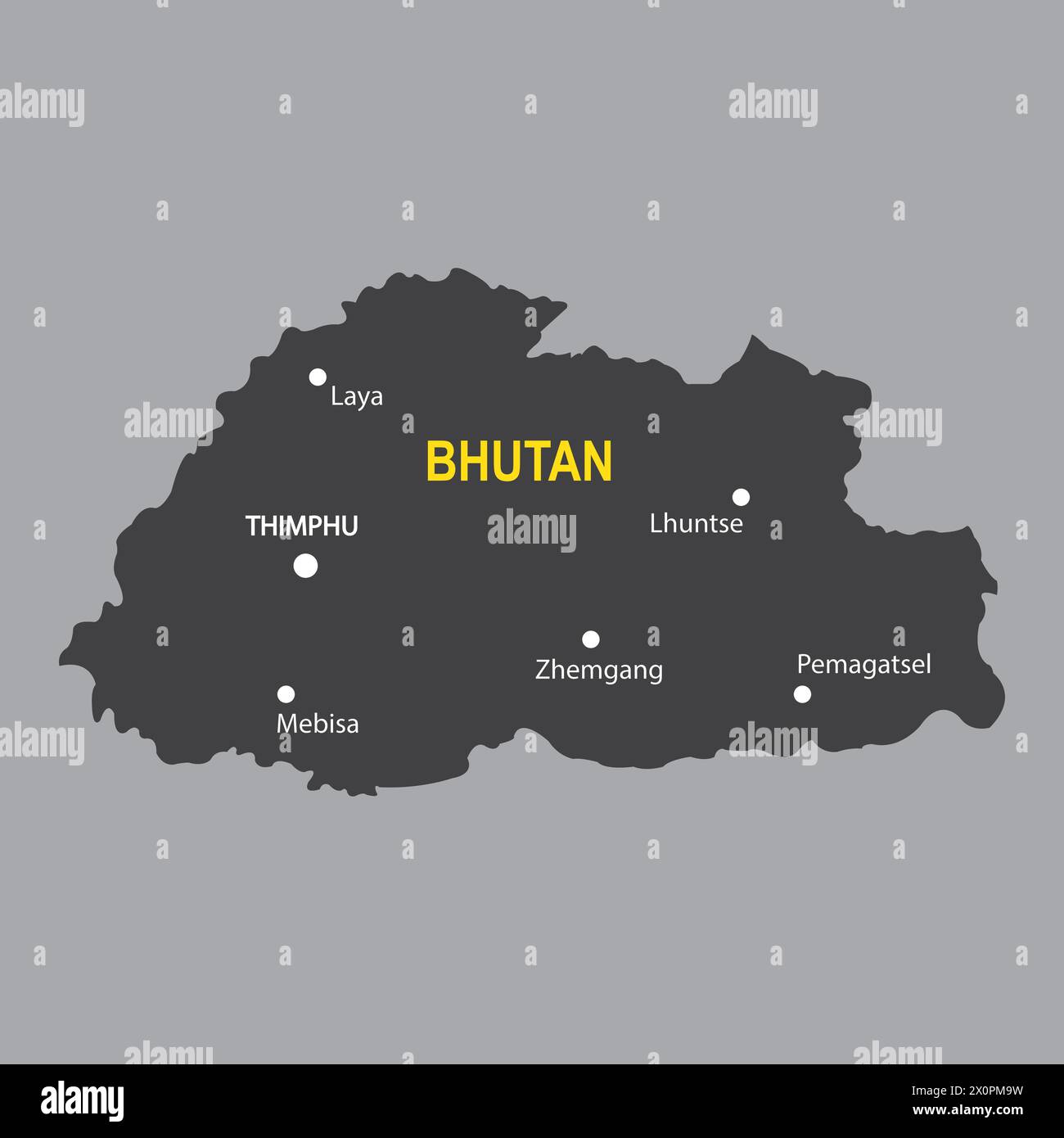 Map of Bhutan vector illustration logo design Stock Vector Image & Art ...