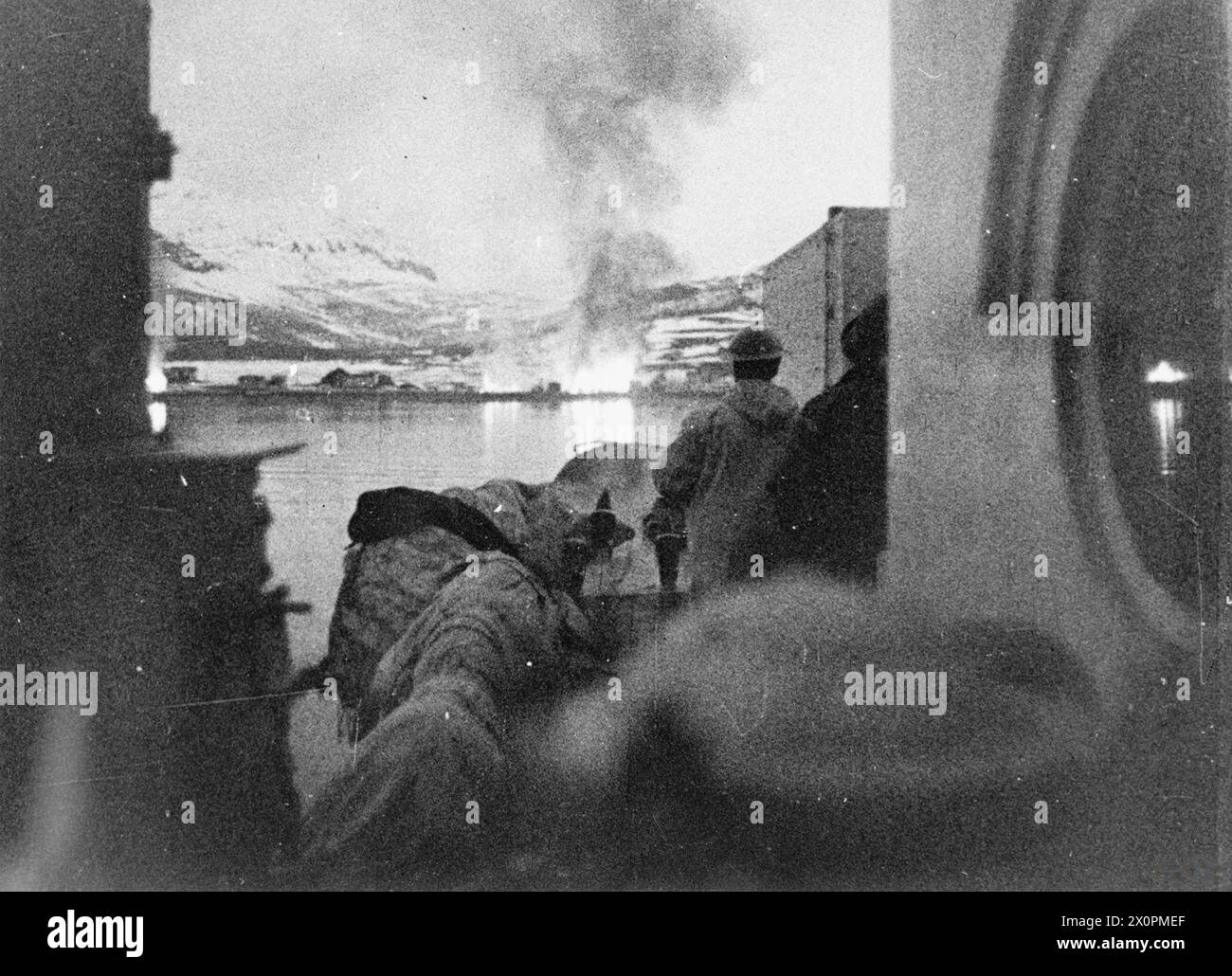 Royal Navy shellfire causes explosions and fires on the shores of ...
