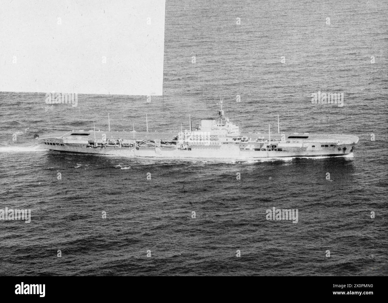 HMS FORMIDABLE, BRITISH AIRCRAFT CARRIER. 1941, AERIAL PHOTOGRAPH AT ...