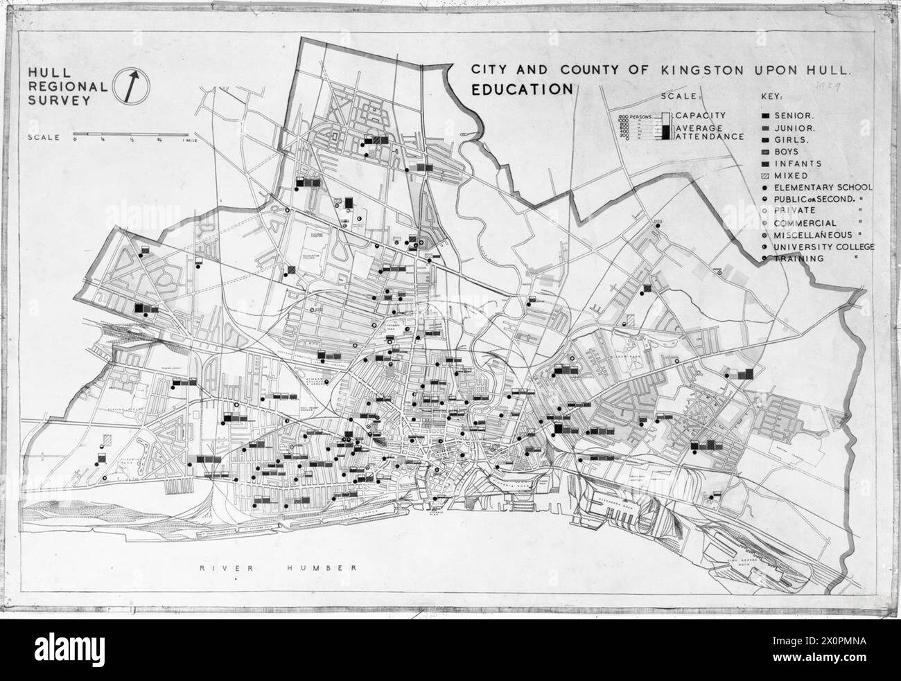 Map showing locations of educational establishments across the City of ...