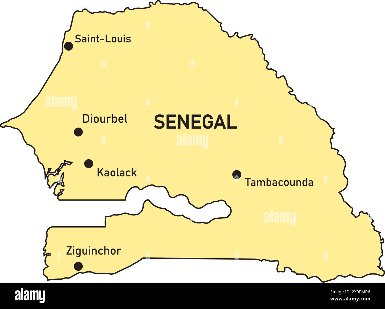 Senegal Country Map Vector Illustration Simple Design Stock Vector