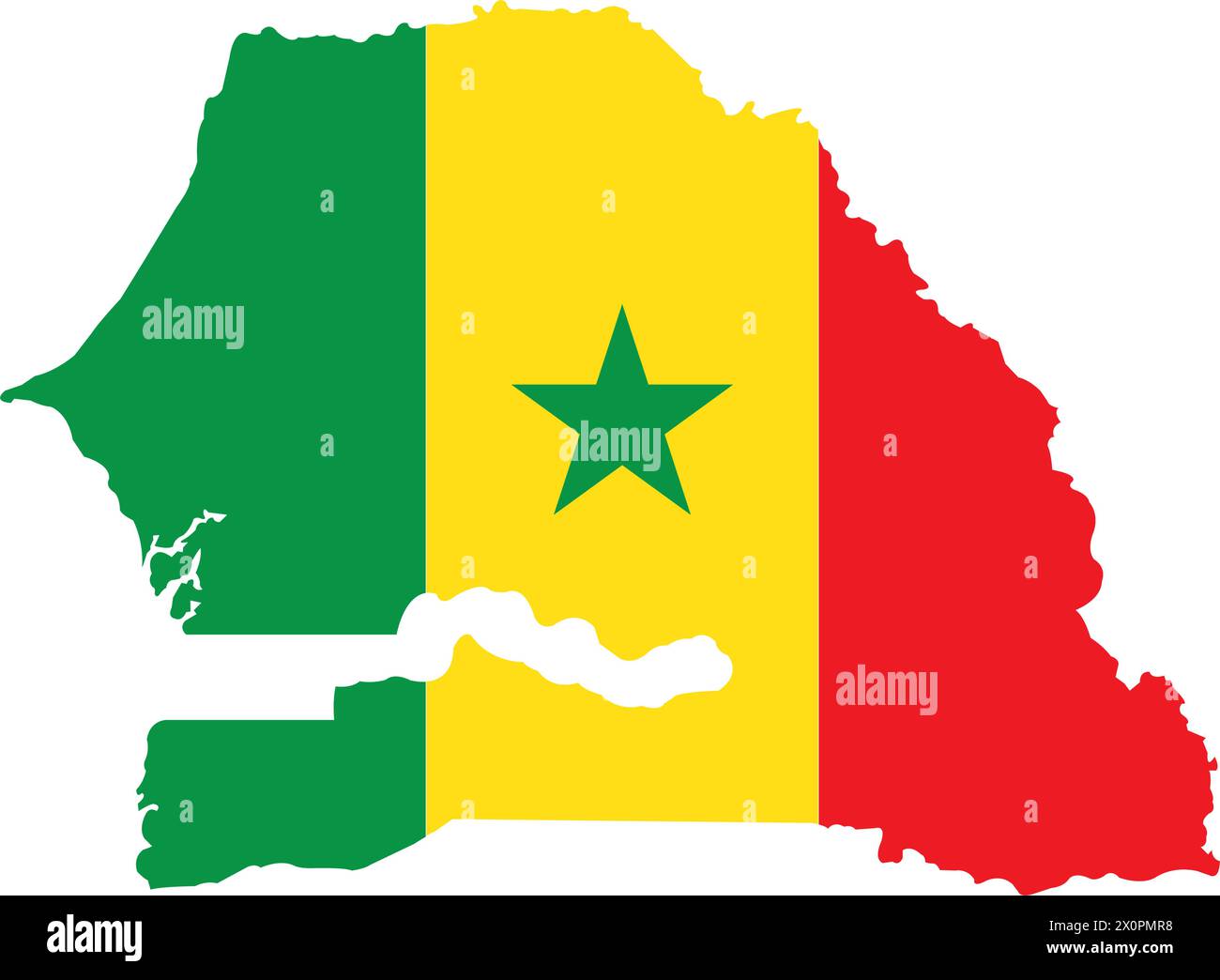 Senegal Country Map Vector Illustration Simple Design Stock Vector