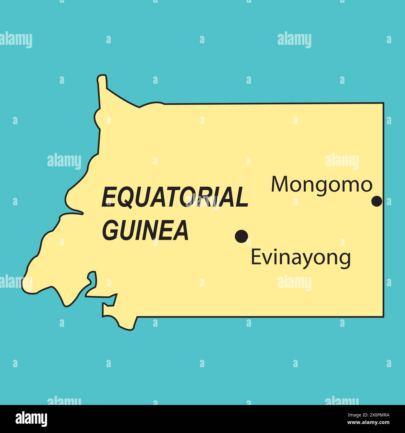 Map of Equatorial Guinea vector illustration symbol design Stock Vector ...