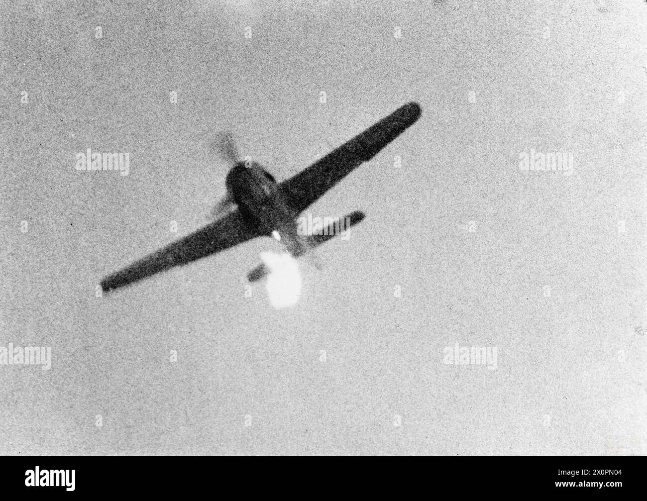 Gun camera footage from a Supermarine Spitfire shows cannon and machine ...