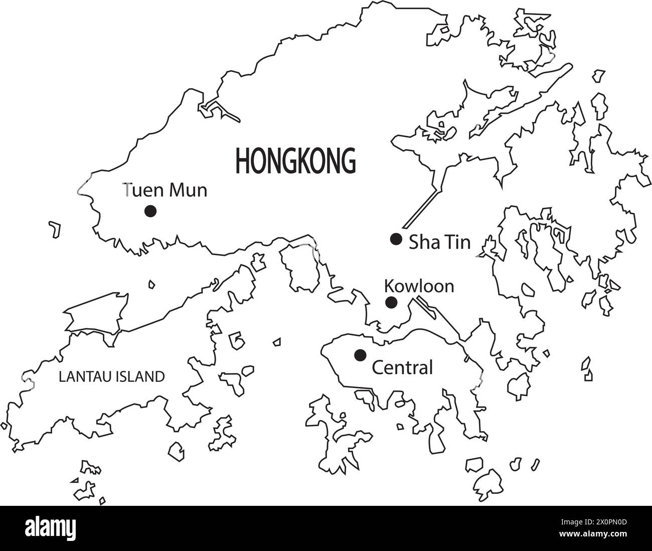 Hong kong map Stock Vector Images - Alamy