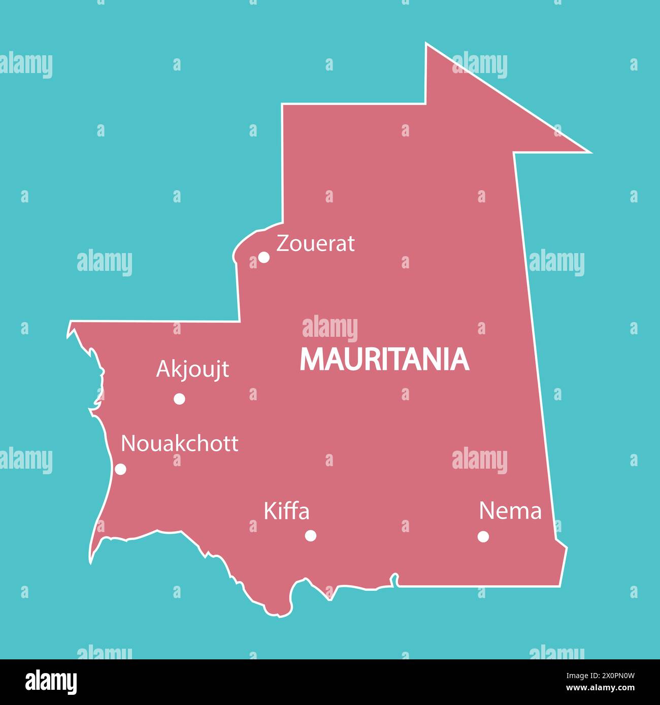 Map of Mauritania vector illustration design Stock Vector Image & Art ...