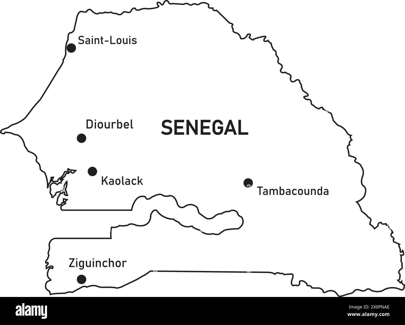 Map of senegal hi-res stock photography and images - Alamy