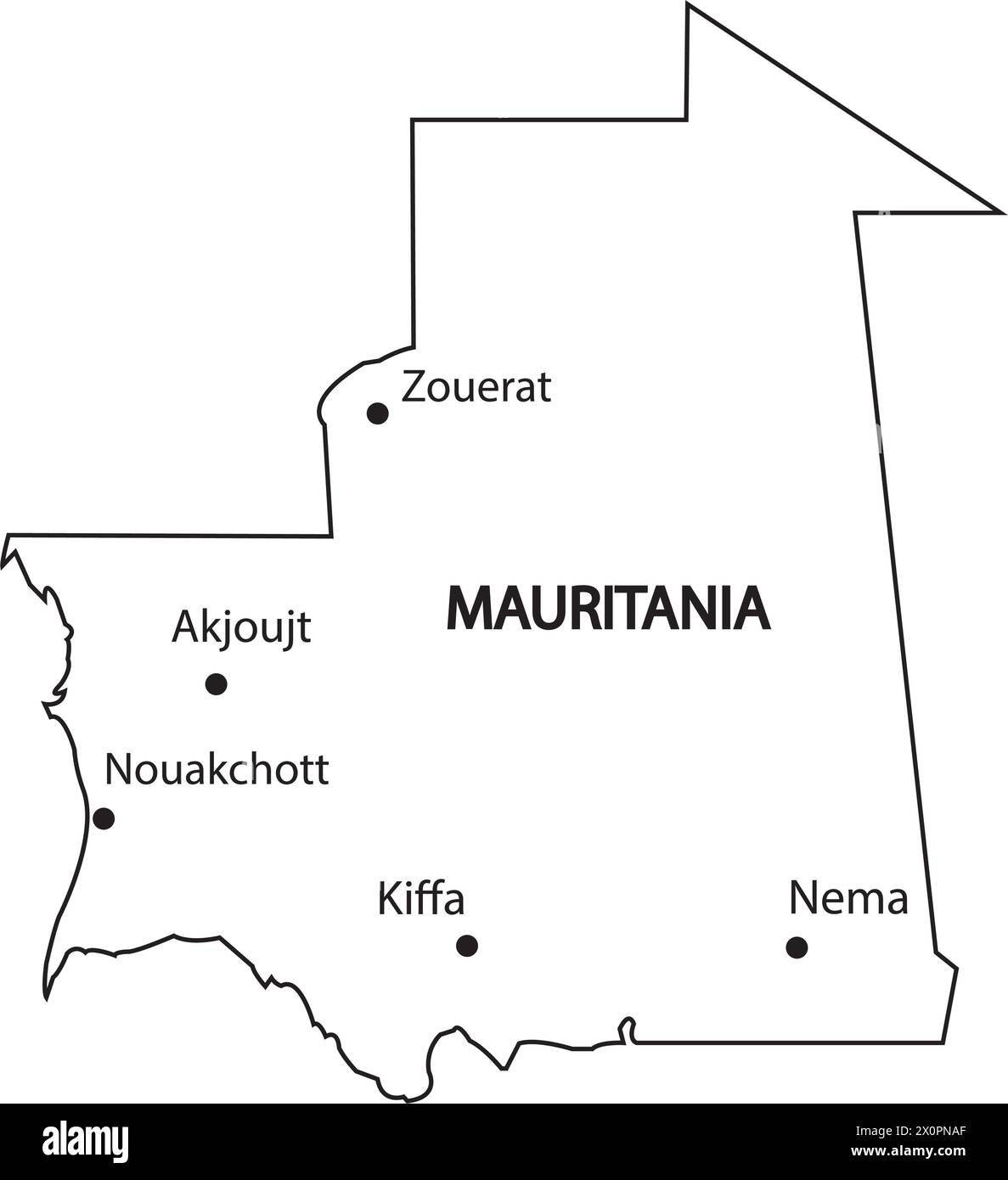 Map of Mauritania vector illustration design Stock Vector Image & Art ...