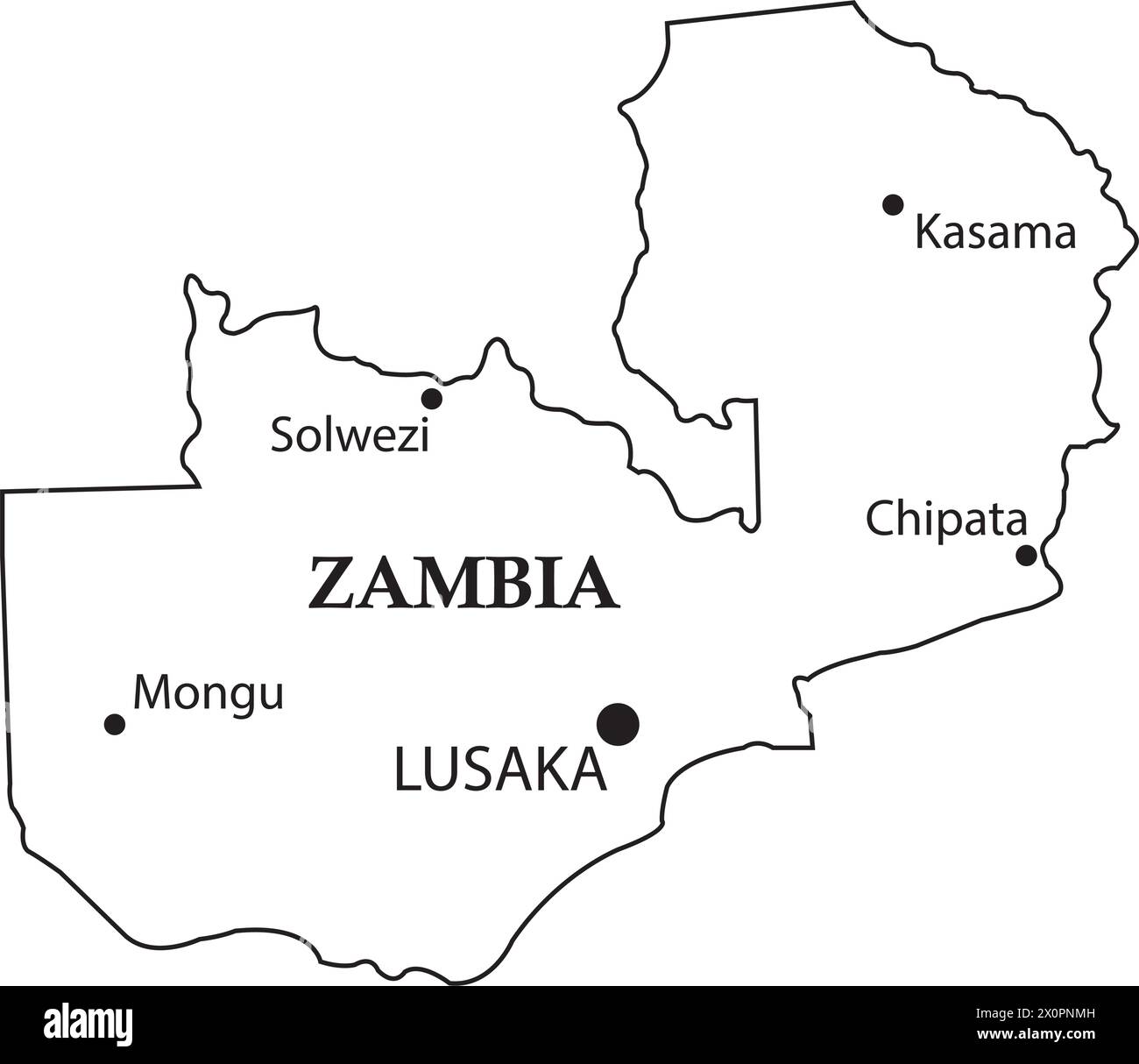 Zambia map hi-res stock photography and images - Alamy