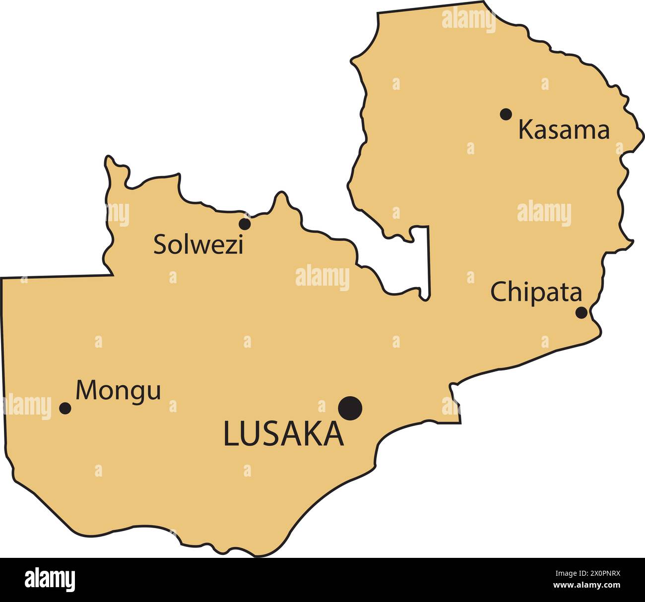 Map of zambia vector illustration design Stock Vector Image & Art - Alamy