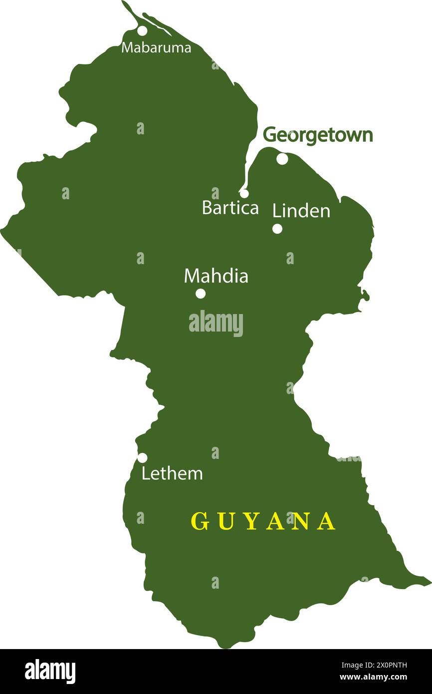 Map of Guyana vector illustration simple design Stock Vector Image ...