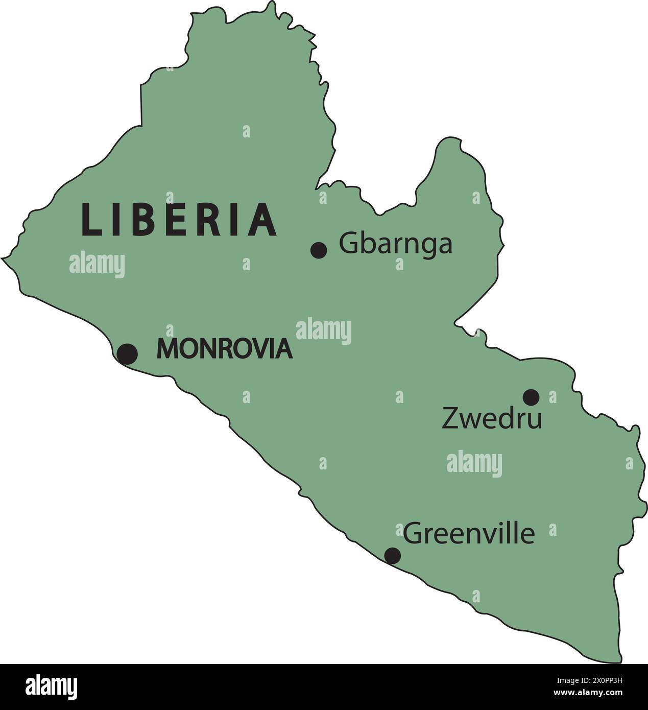 Liberia country map vector illustration simple design Stock Vector ...