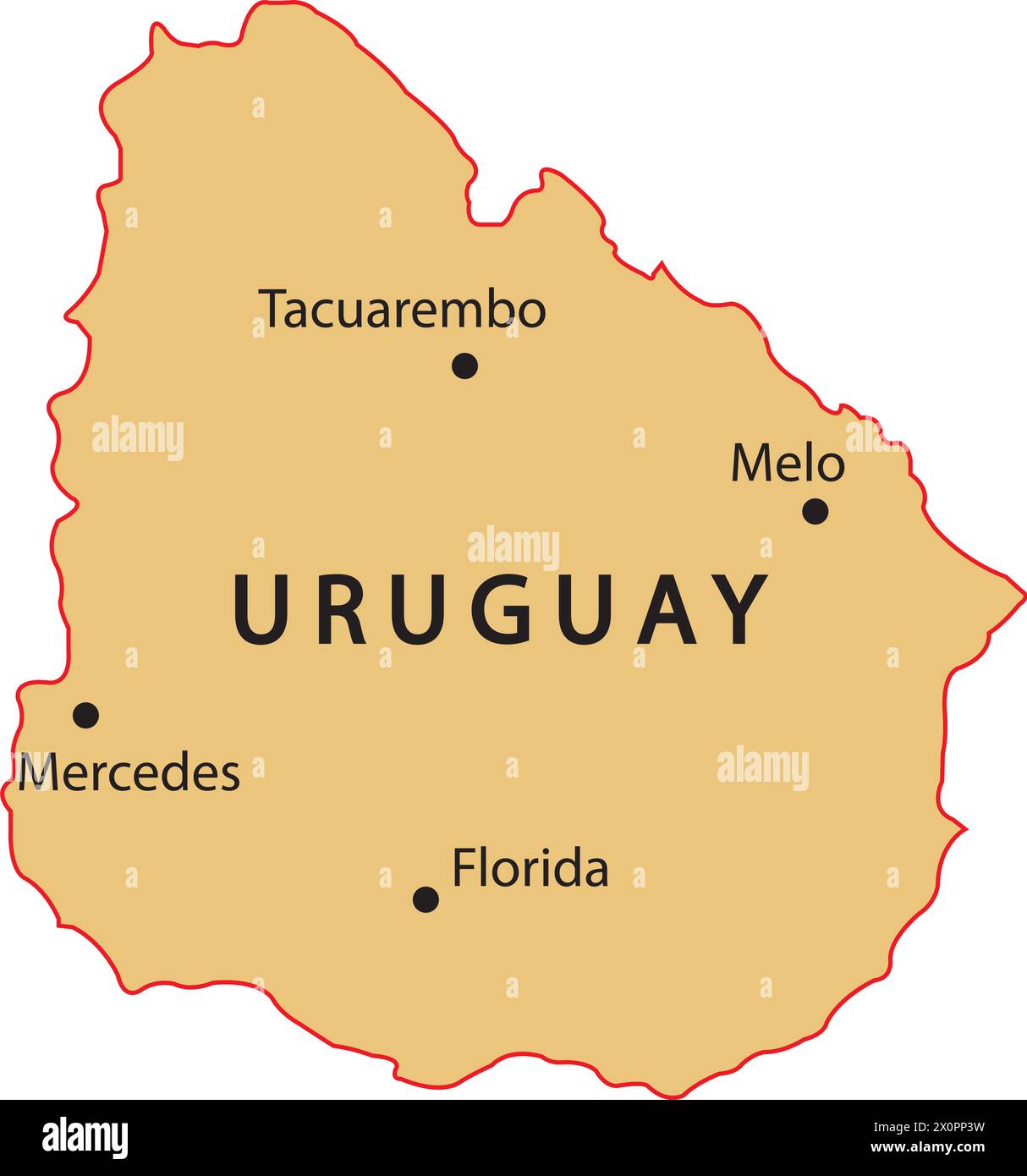 Map of uruguay vector illustration simple design Stock Vector Image ...