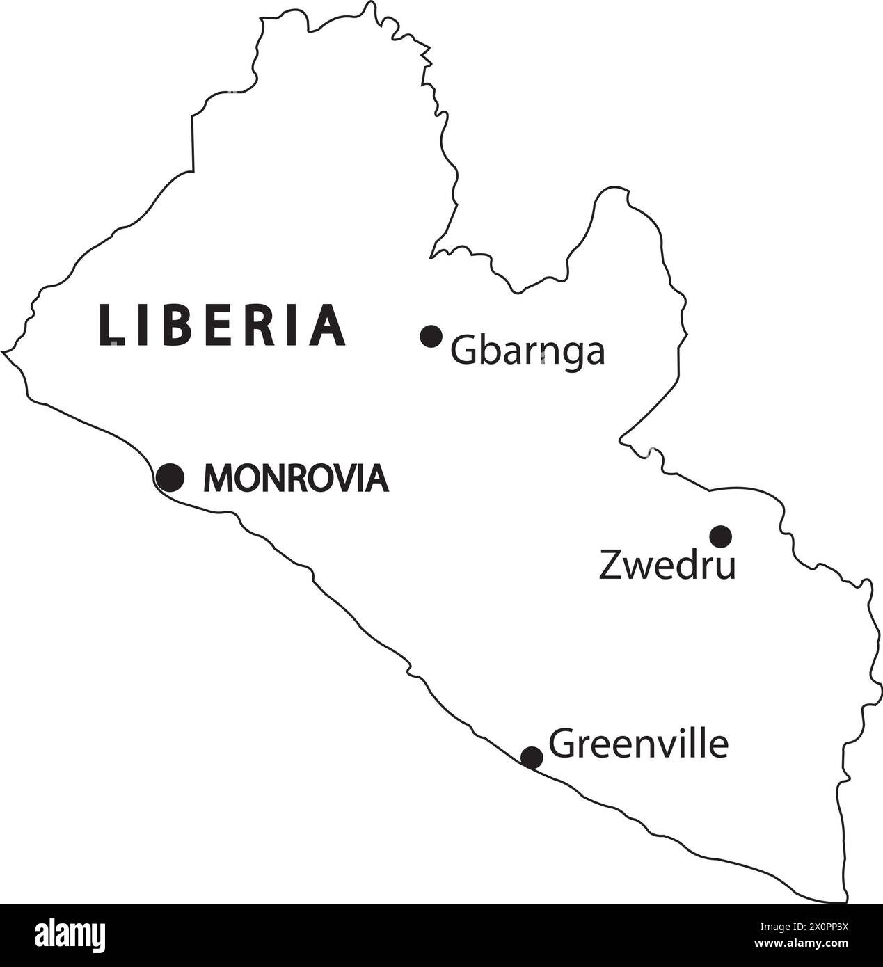 Liberia country map vector illustration simple design Stock Vector ...