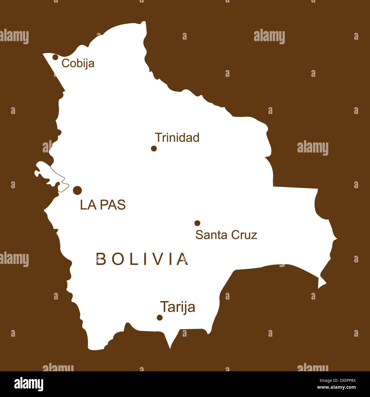 Map of Bolivia vector illustration simple design Stock Vector Image ...