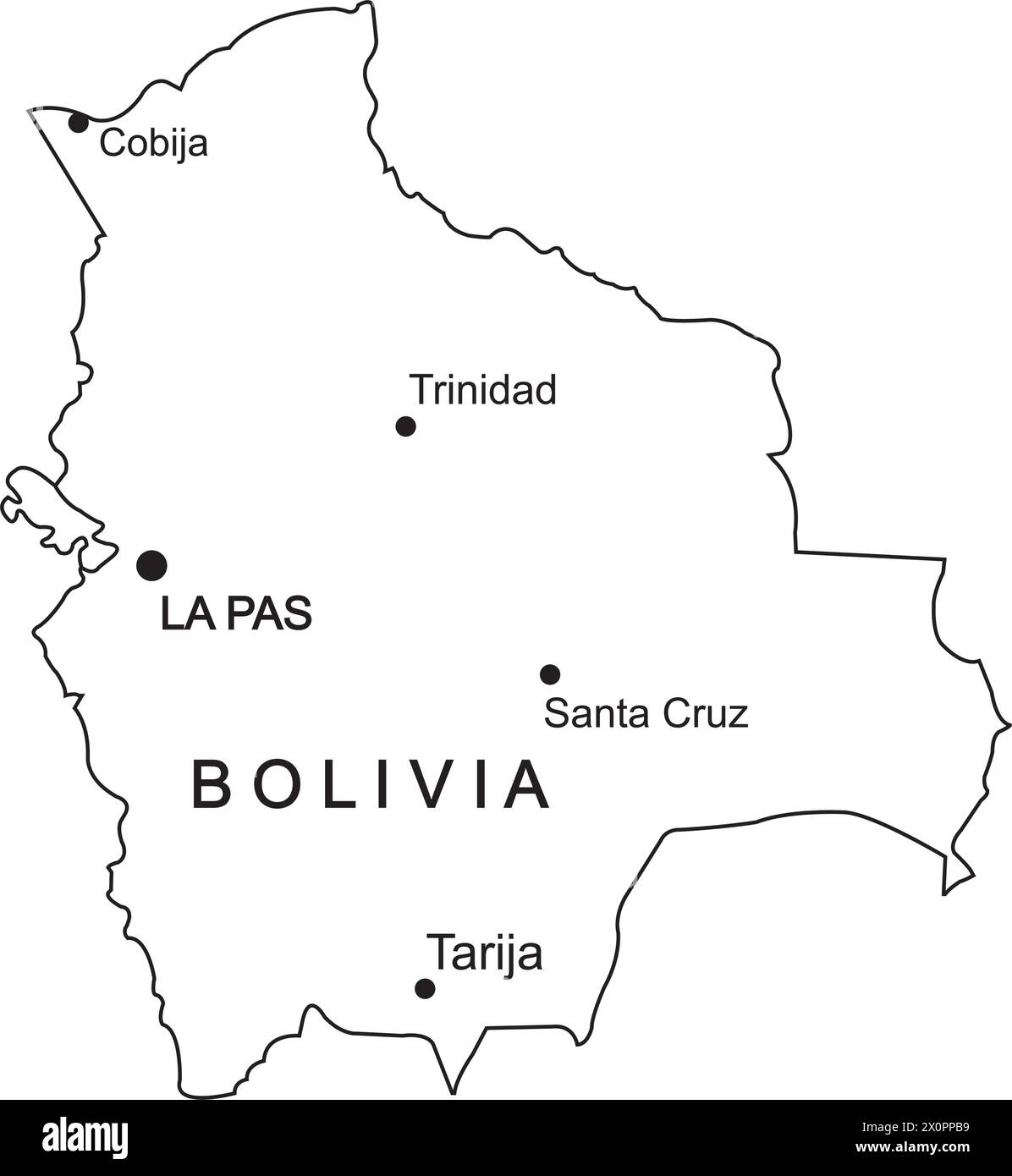 Map of Bolivia vector illustration simple design Stock Vector Image & Art - Alamy
